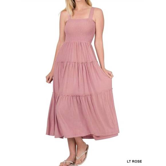 Zenana Outfitters | Dresses | New Zenana Everyday Tier Dress In Rose ...